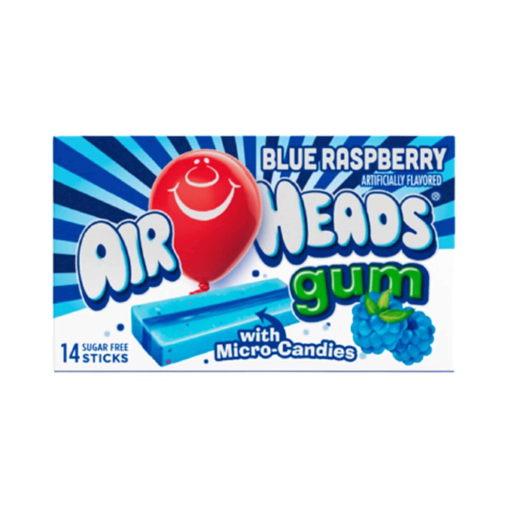 Air Heads Blue Raspberry Gum 34g (1.185oz) | American Food Mart