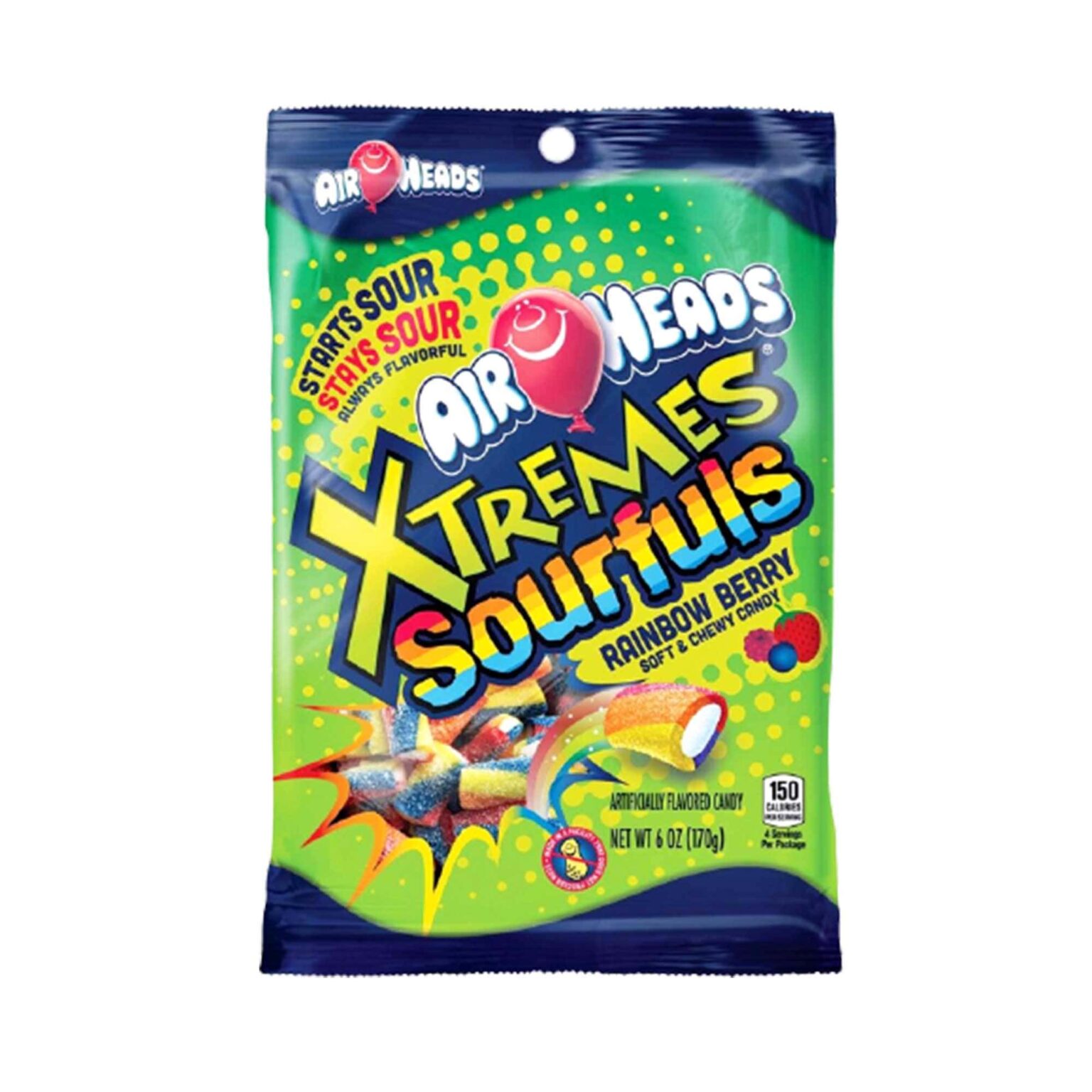 Air Heads Xtremes Sourfuls Rainbow Berry 170g (6oz) | American Food Mart
