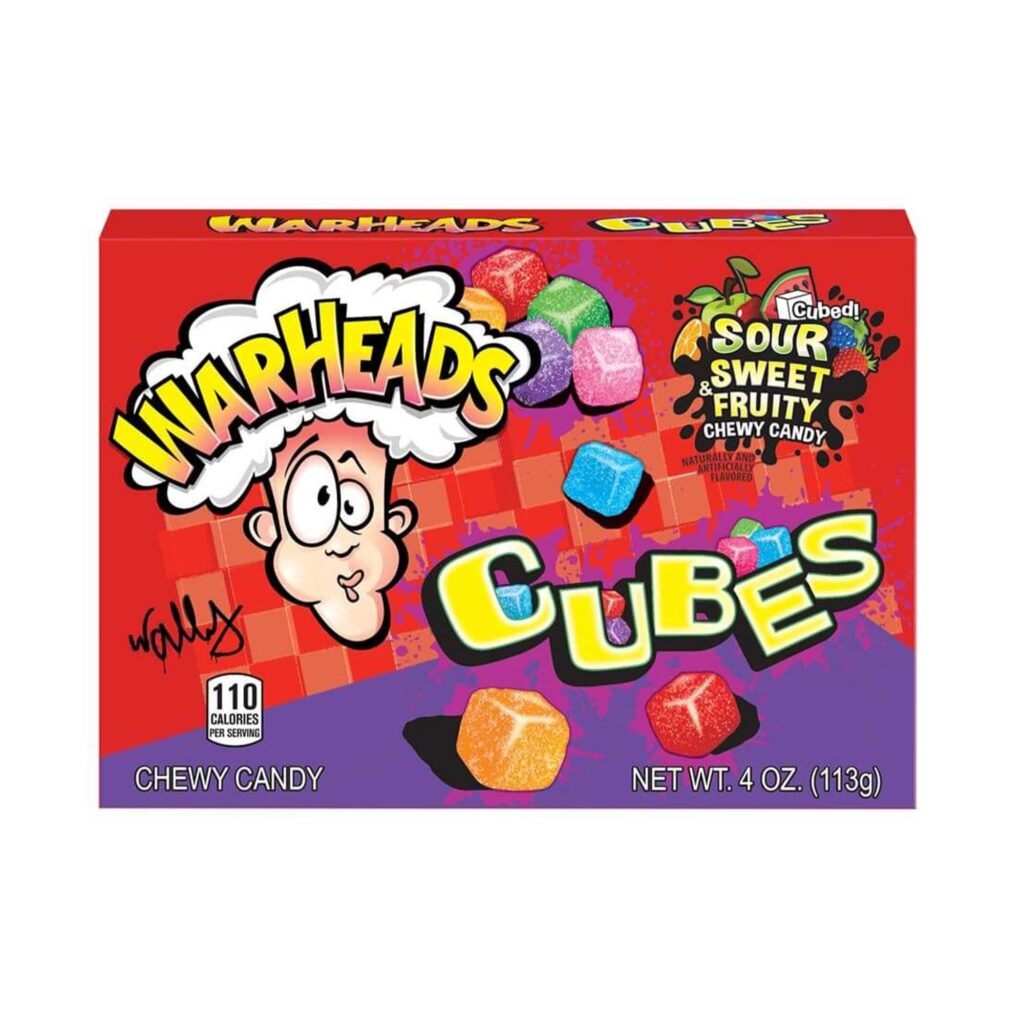 Warheads Sour Chewy Cubes Theater Box 113g | American Food Mart